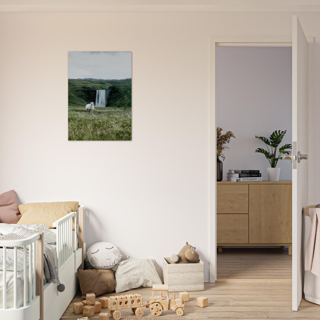 Sheep and Skogafoss Waterfall | Sheep in Iceland Photography Print ...