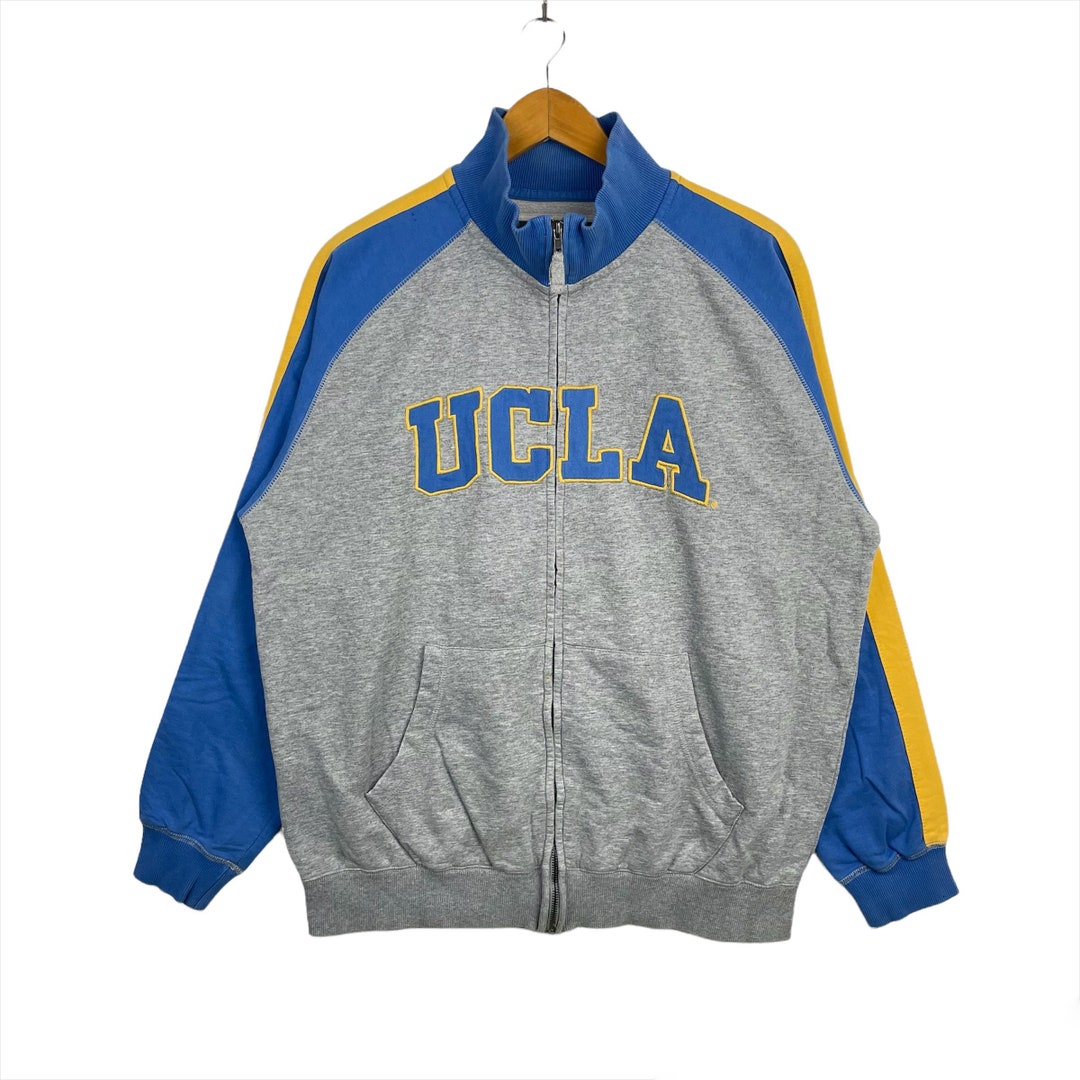 Rare !!! UCLA Full Zipper Sweater Sweatshirts Spellout Embroidery ...