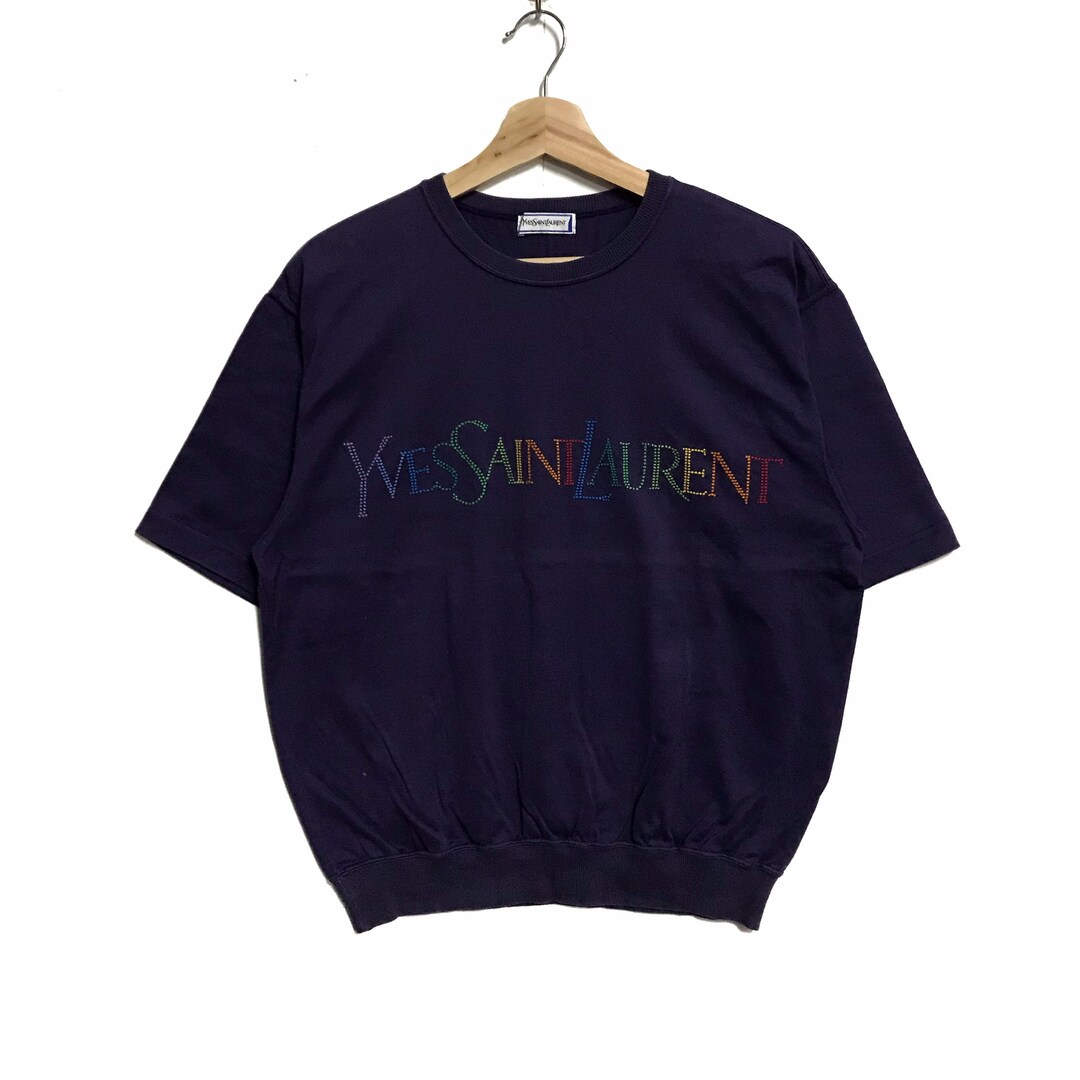 Rare Vintage YVES SAINT LAUREN Sweatshirt Sweater Ysl Spellout Big Logo ...