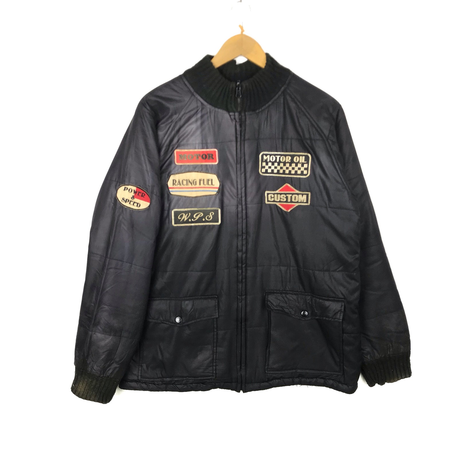 Rare !!! Vintage Motor Oil Racing Fuel Custom Patches Design Jacket ...