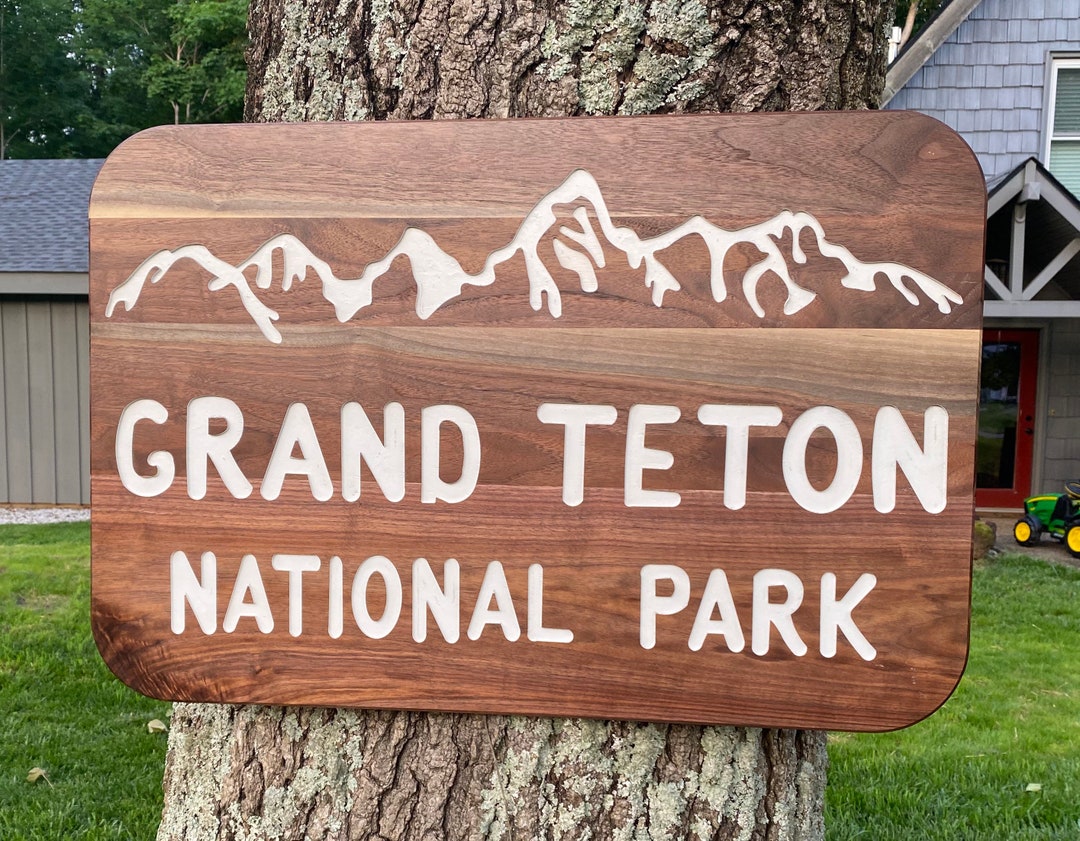 Grand Teton National Park Wall Decor Wyoming WY Entrance Sign Wall ...