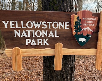 Rustic Yellowstone National Park Wall Sign - Etsy