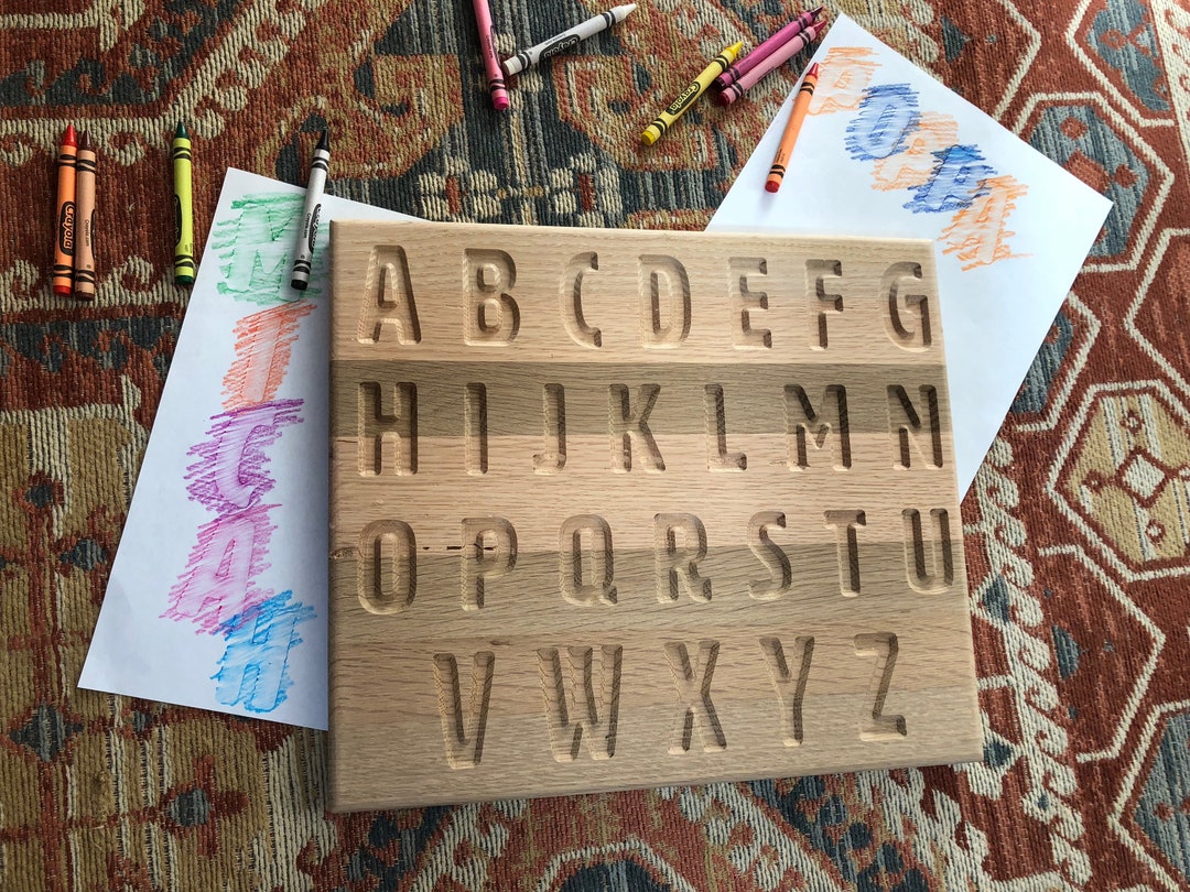 Alphabet Tracing Board Montessori Style - Educational Wooden Toy for ...