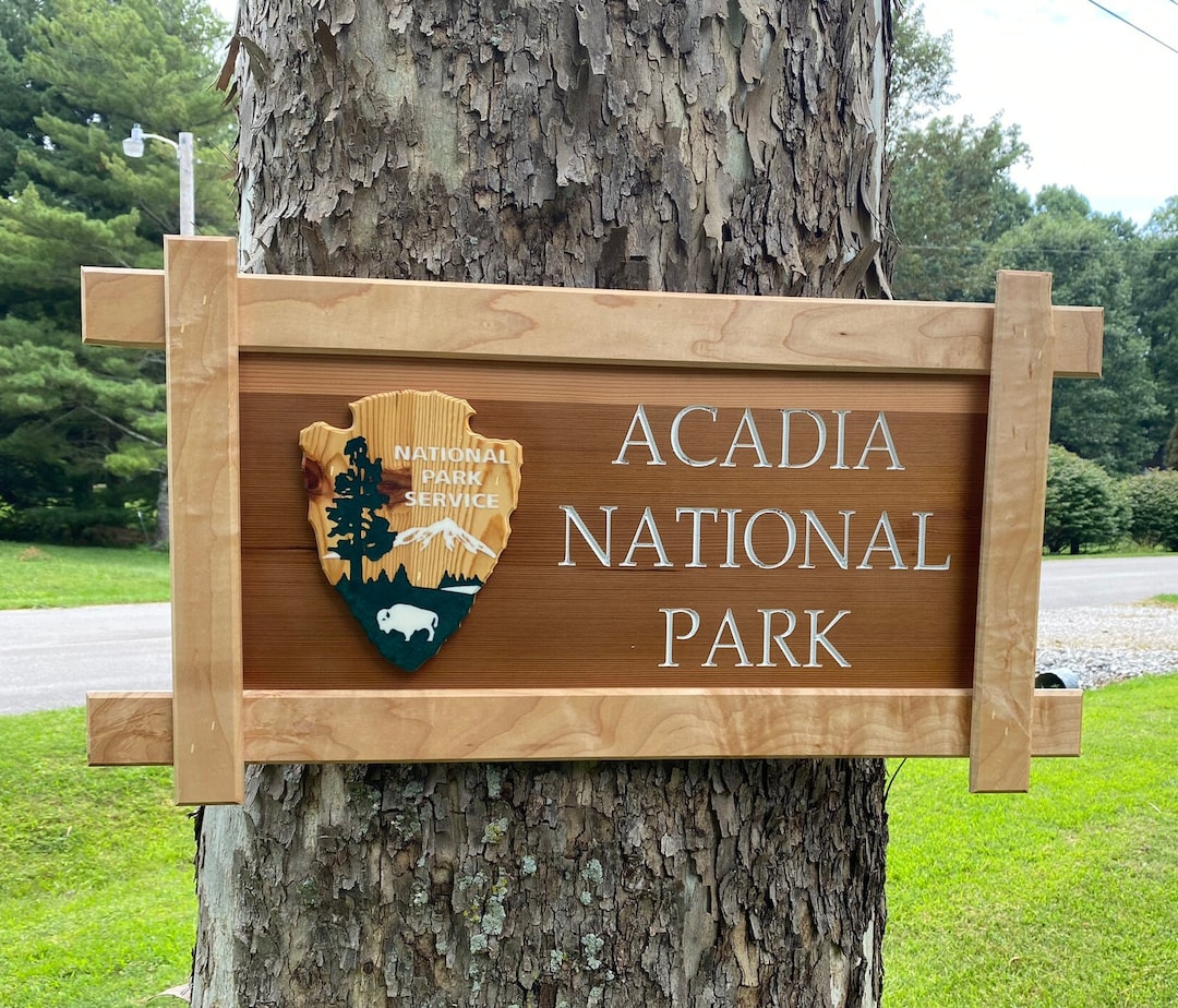 Acadia National Park Wall Decor Art Miniature Replica Entrance Sign 28 ...