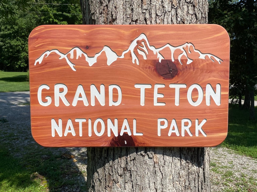 Grand Teton National Park Wall Decor Wyoming WY Entrance Sign Wall ...