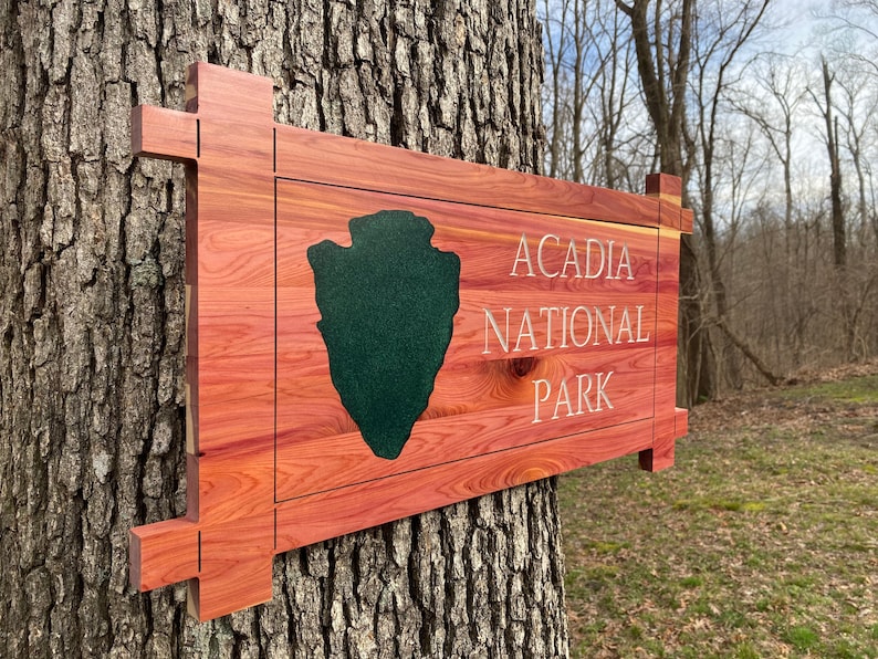 Acadia National Park Wall Decor Maine ME Bar Harbor Entrance Sign ...