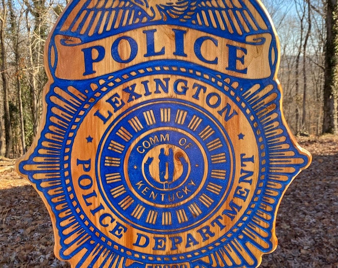 Police Badge Wooden Sign - Personalized Home or Office Decor - Etsy Canada