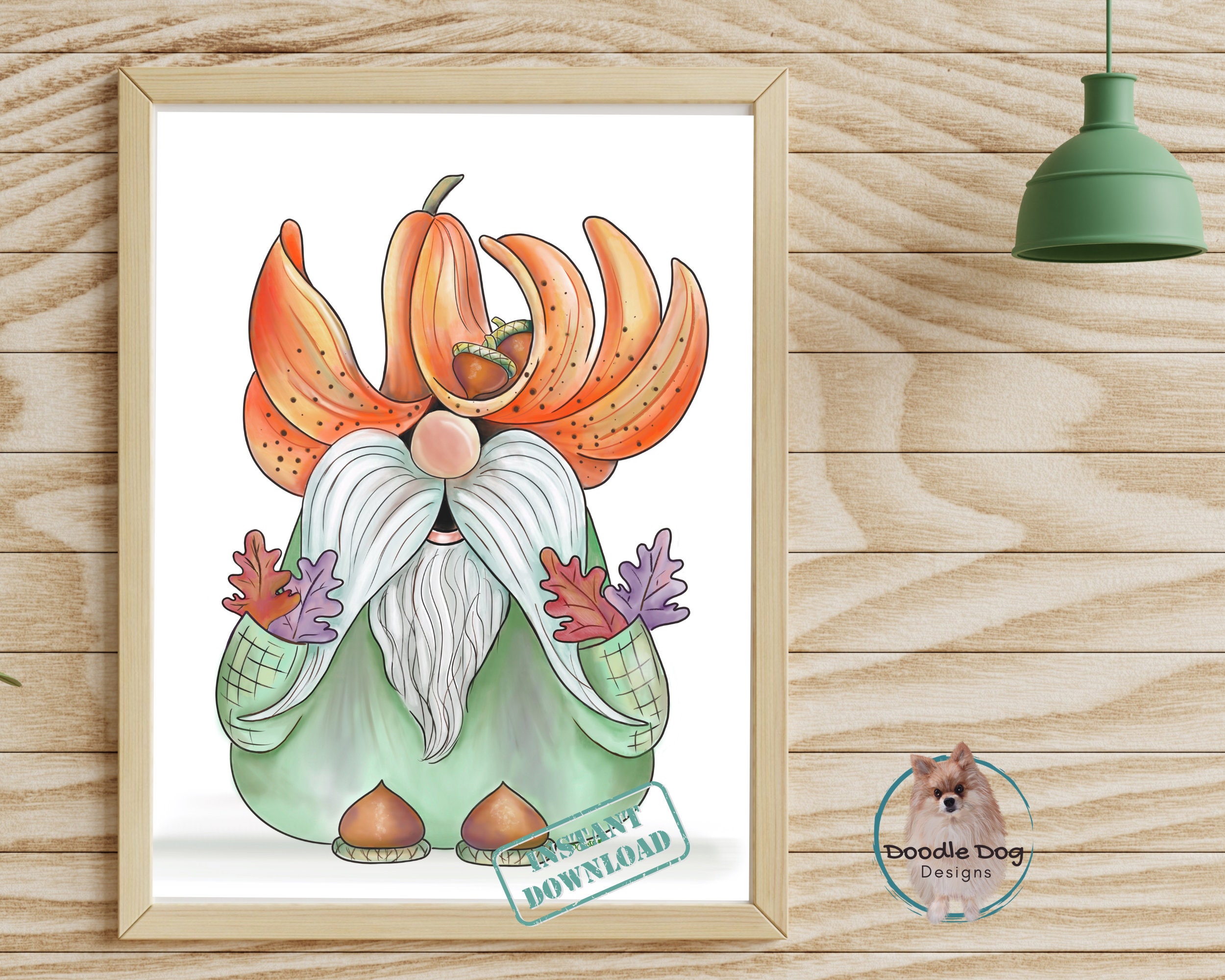 Autumn Gnome - Digital Art - Gnome Art - Fall Home Decor - Wall Decor ...