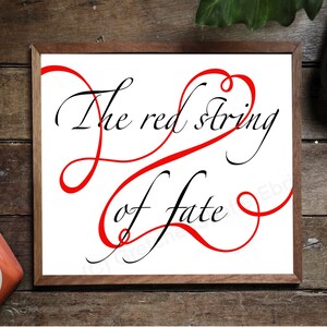 The Red String of Fate Ancient Proverb Red String of Fate Print ...