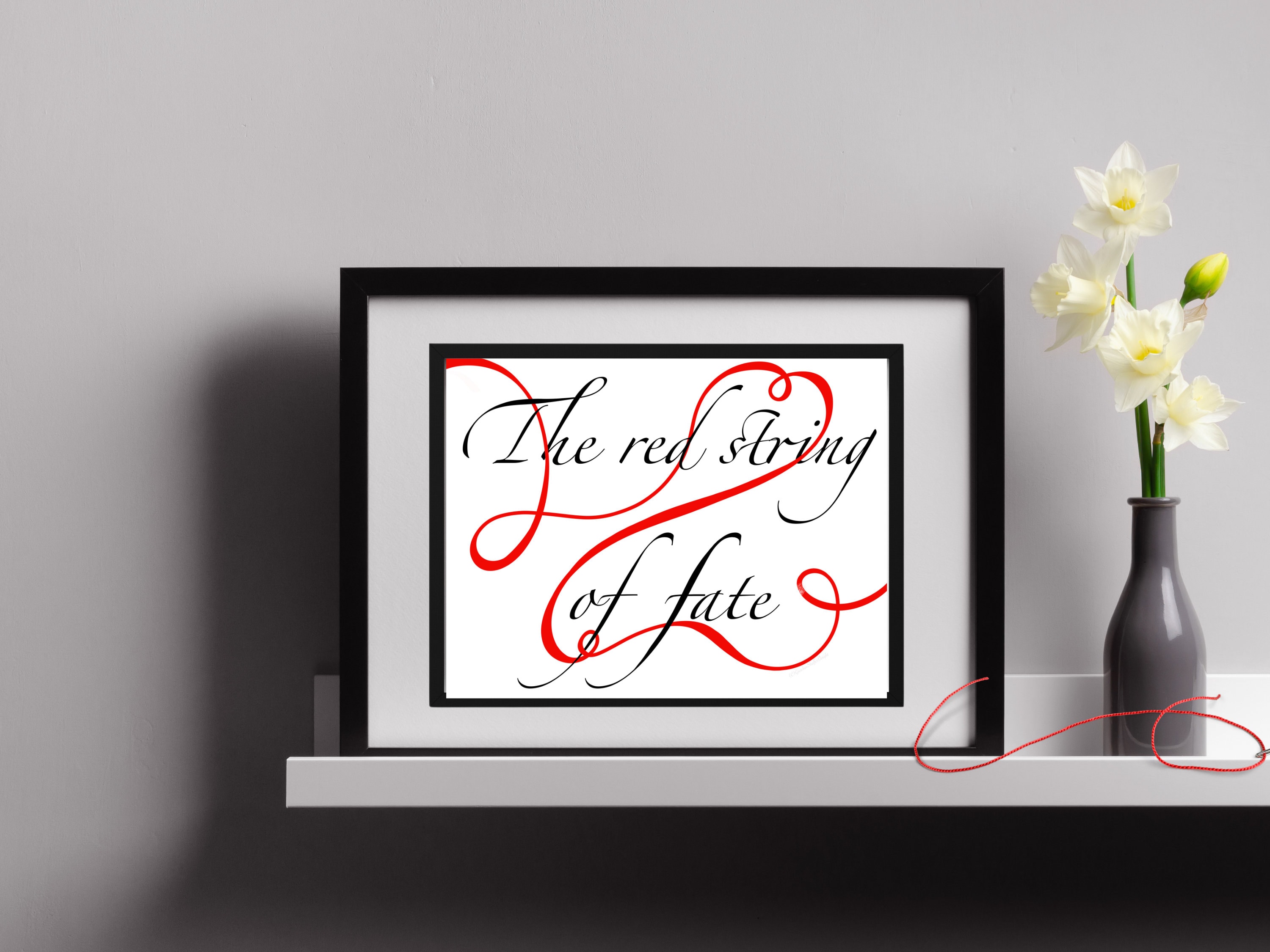 The Red String of Fate Ancient Proverb Red String of Fate Print ...