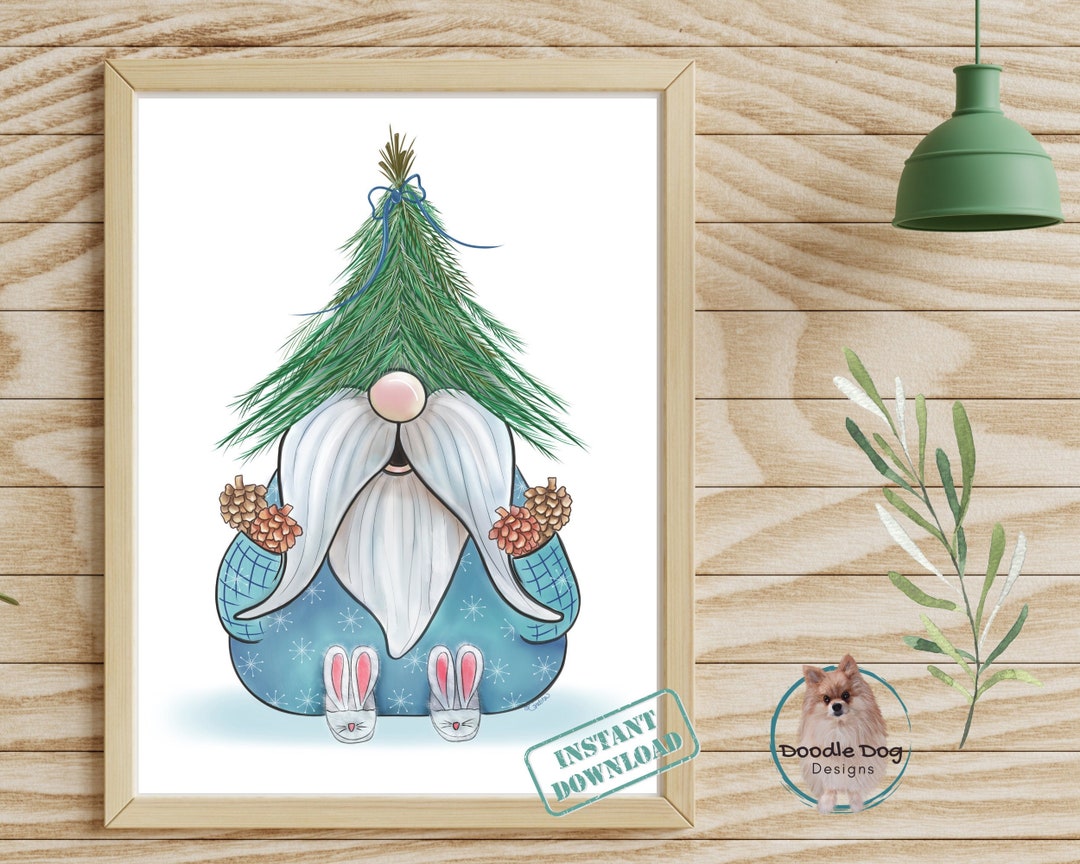 Winter Gnome Instant Download Art Gnome Art Farmhouse Gnome Lover Gift ...