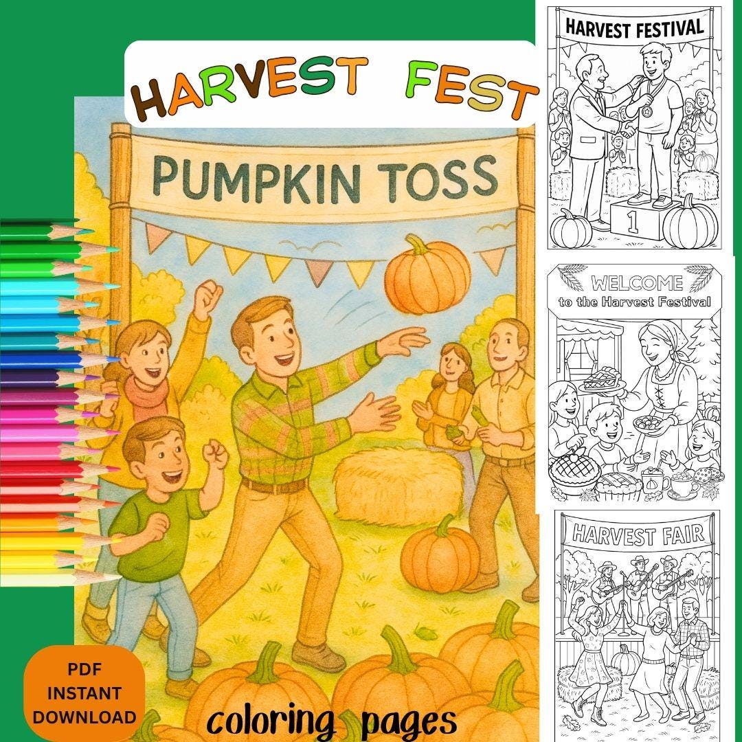 Harvest Festival Coloring Pages for Kids, Fall Market 20 Coloring ...