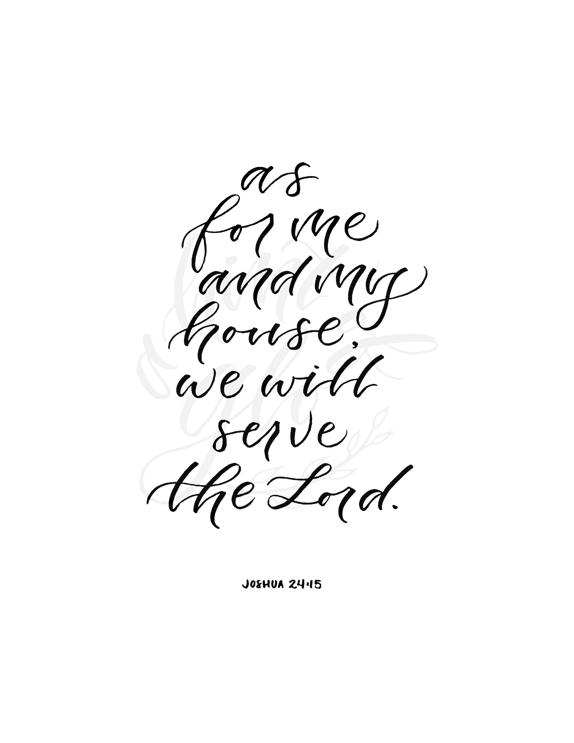 Digital Printable / Joshua 24:15 / Bible Lettering - Etsy