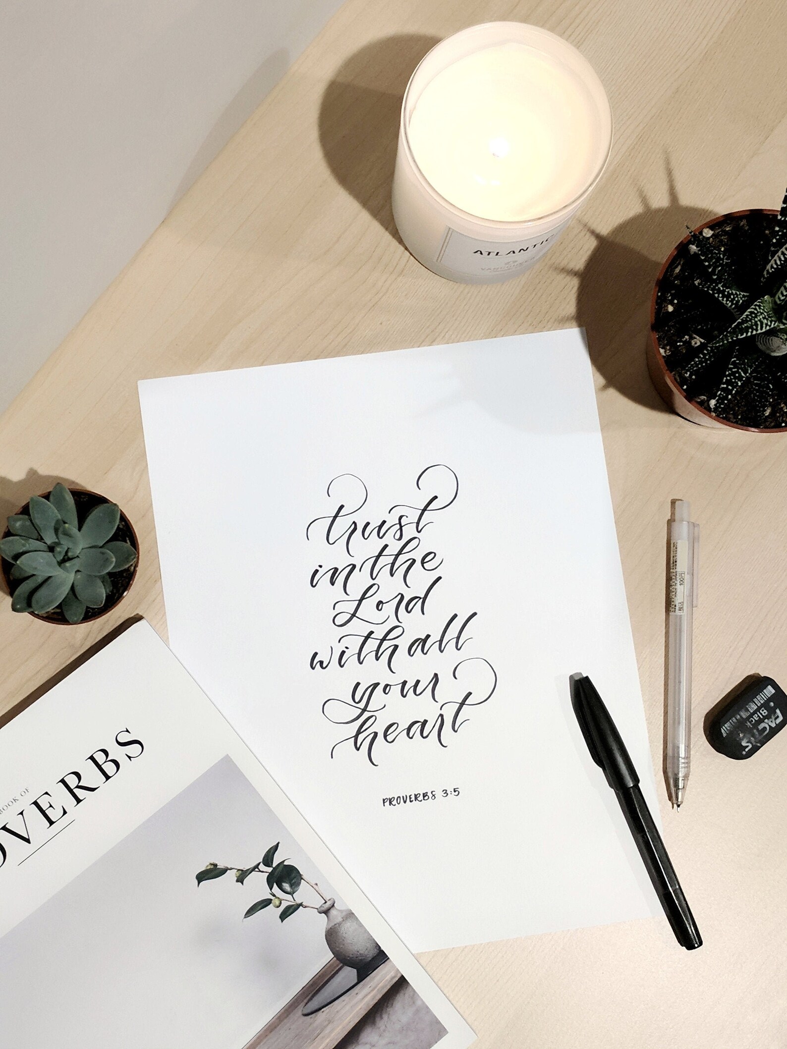 Physical Custom Print | Brush Calligraphy - Etsy