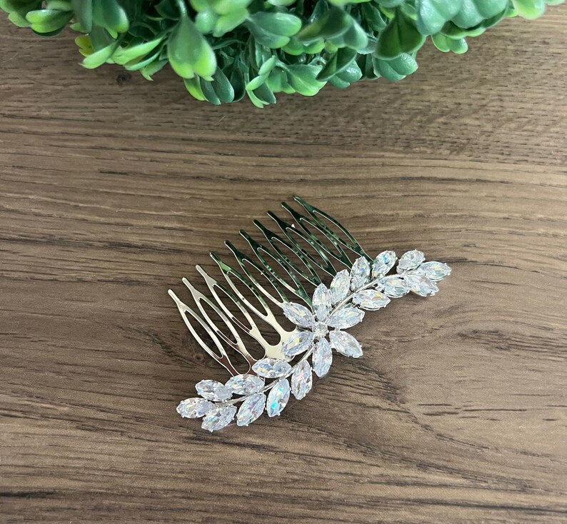 Crystal Bridal Hair Clip Silver Bridal Hair Accessories Silver - Etsy