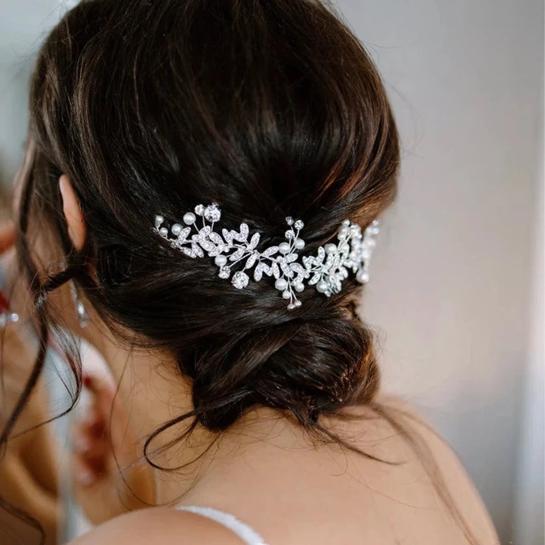 Bridal Hair Accessory Silver Bridal Hair Piece Bridal Hair Vine Wedding ...