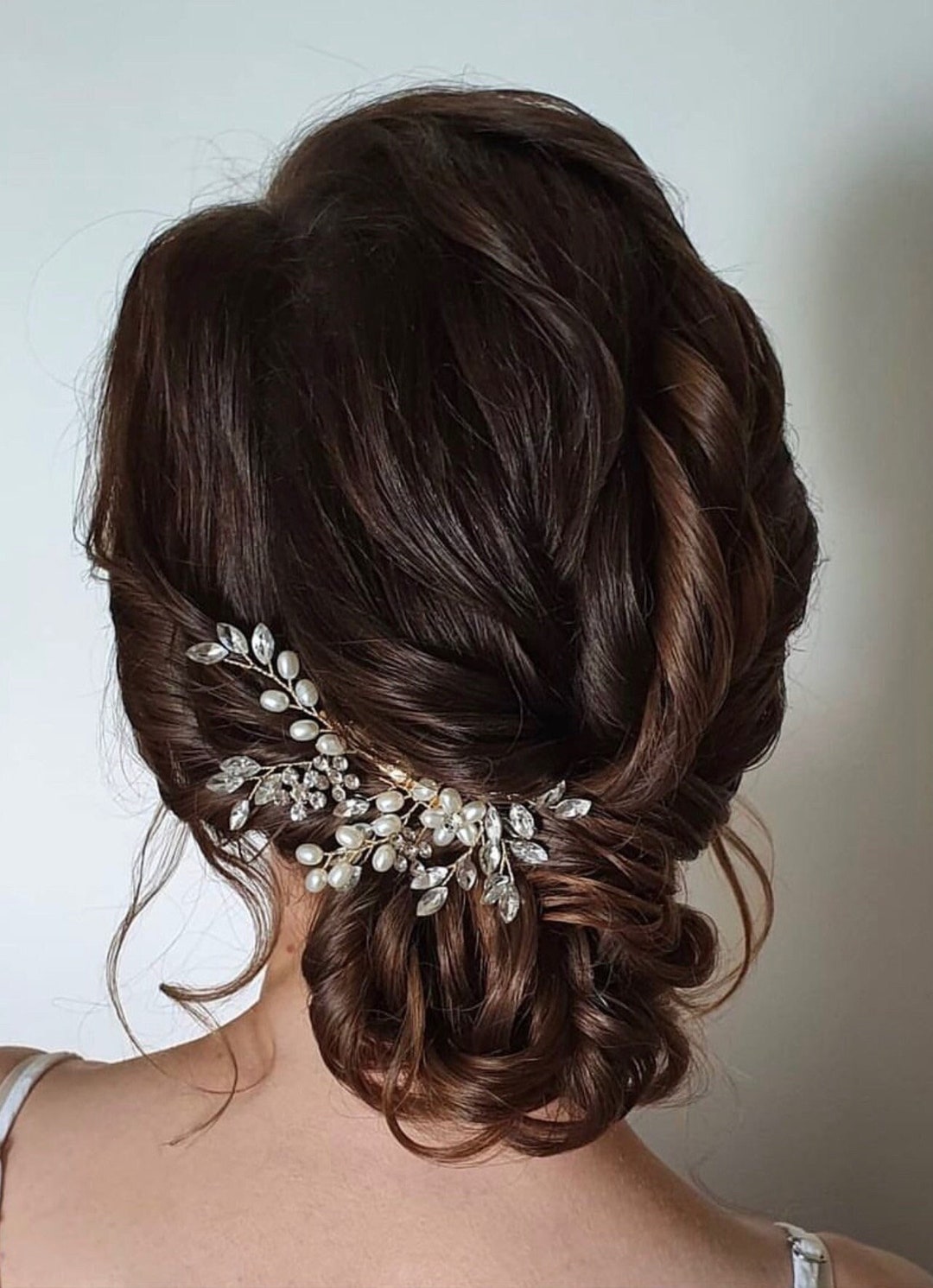 Bridal Hair Comb Floral Wedding Hair Comb Pearl Bridal Hair Accessory ...