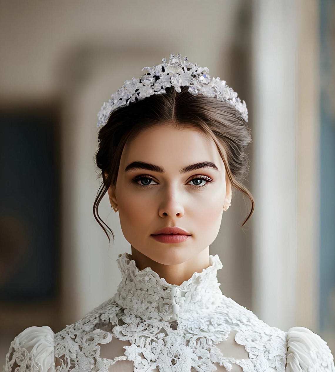 Bridal Tiara Wedding Tiara Floral Bridal Crown Floral Wedding Crown ...