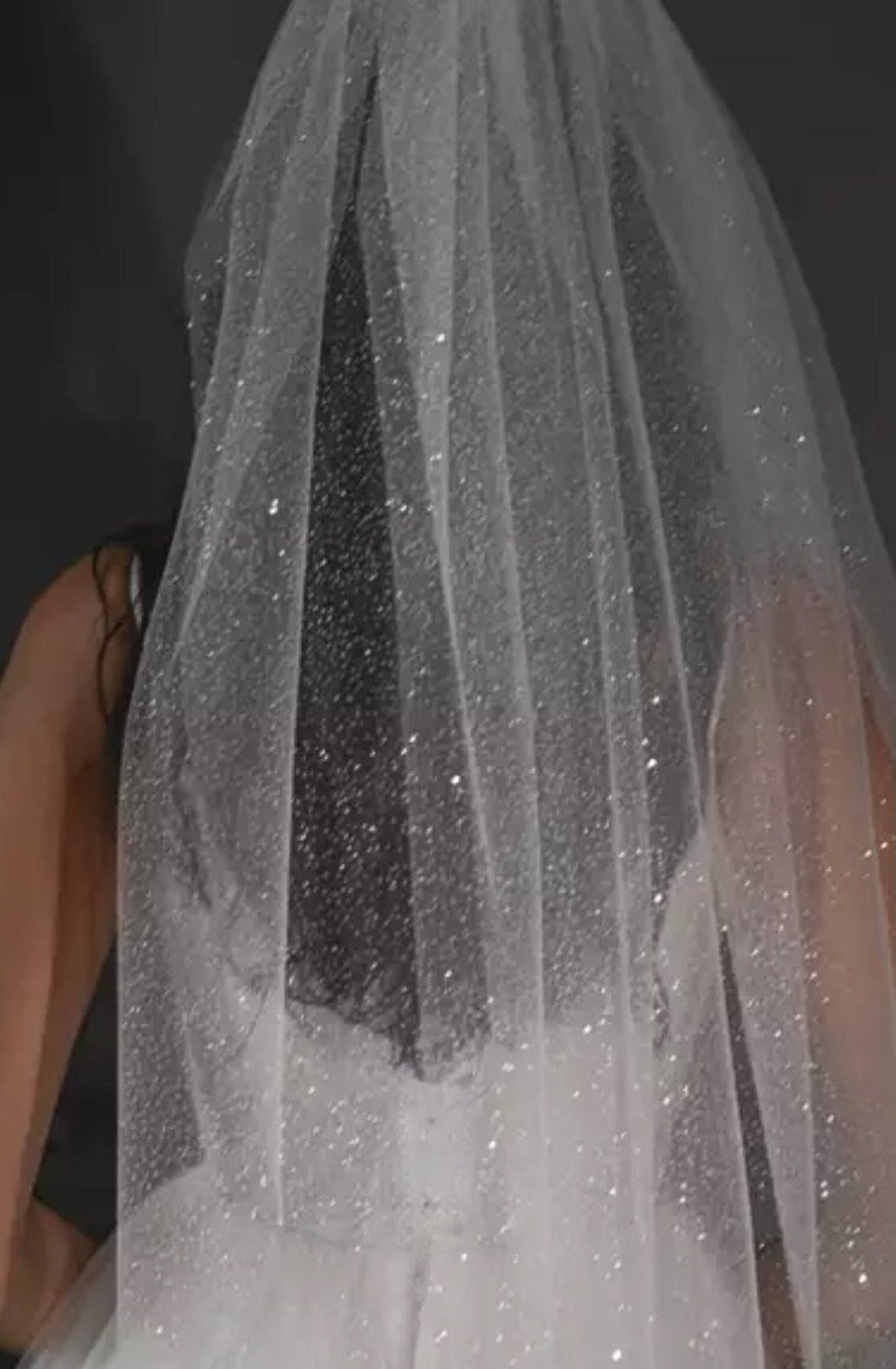 Glitter Veil Wedding Sparkling Veil With Comb Glitter Bridal - Etsy