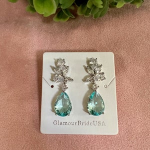 Crystal Earrings Something Blue Bridal Earrings Drop Blue Wedding ...