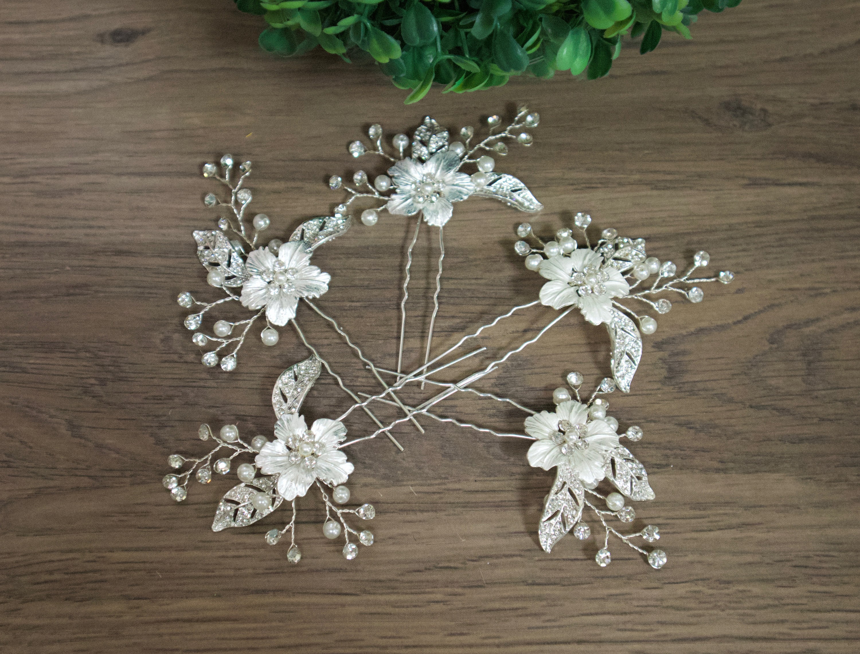 Bridal Hair Pins Wedding Hair Pins Bridesmaid Hair Pins Silver | Etsy