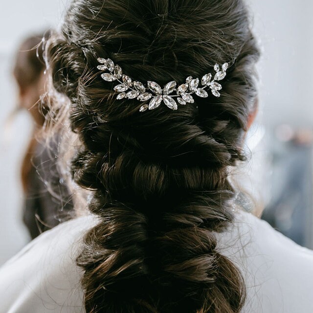 Crystal Bridal Hair Piece Crystal Bridal Hair Accessories Leaf - Etsy