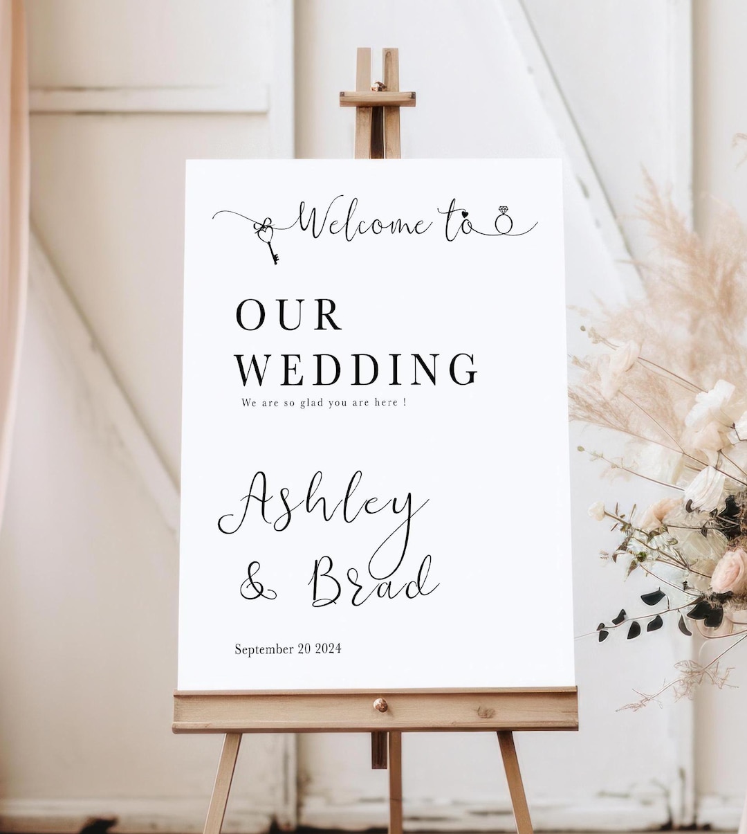 Wedding Welcome Sign, Welcome to Our Wedding, Classic Wedding, Custom ...