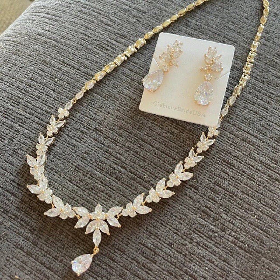 Bridal Jewelry Set Silver Wedding Jewelry Bridal Necklace Wedding ...