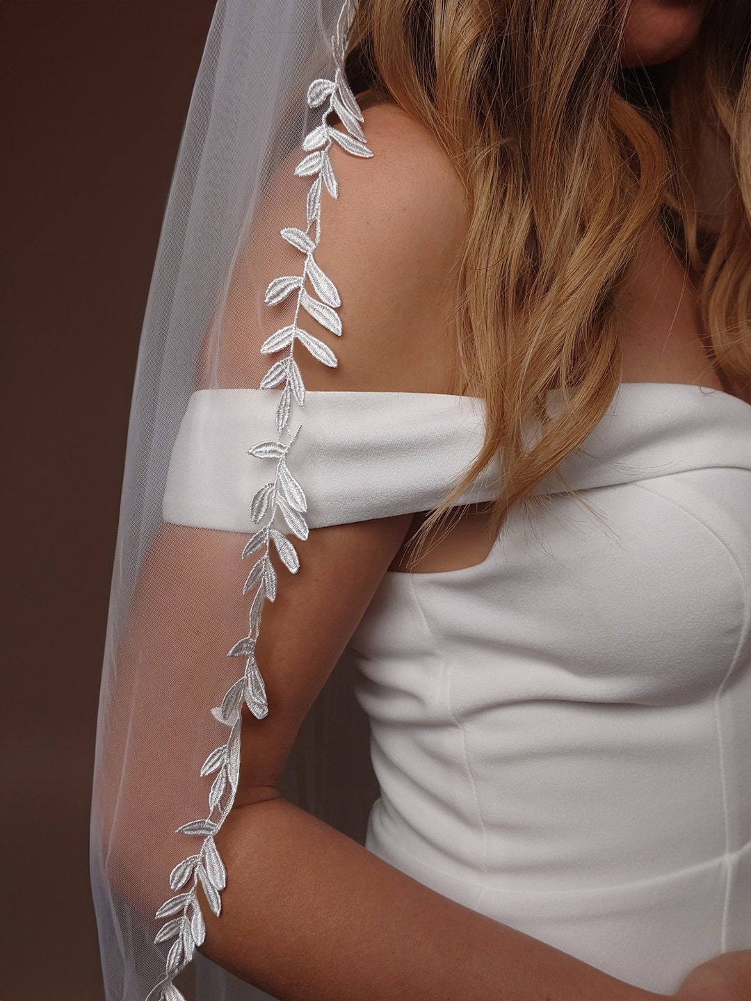 Lace Veil Leaf Veil With Comb Lace Veil Elbow Veil for Bride Veil With ...
