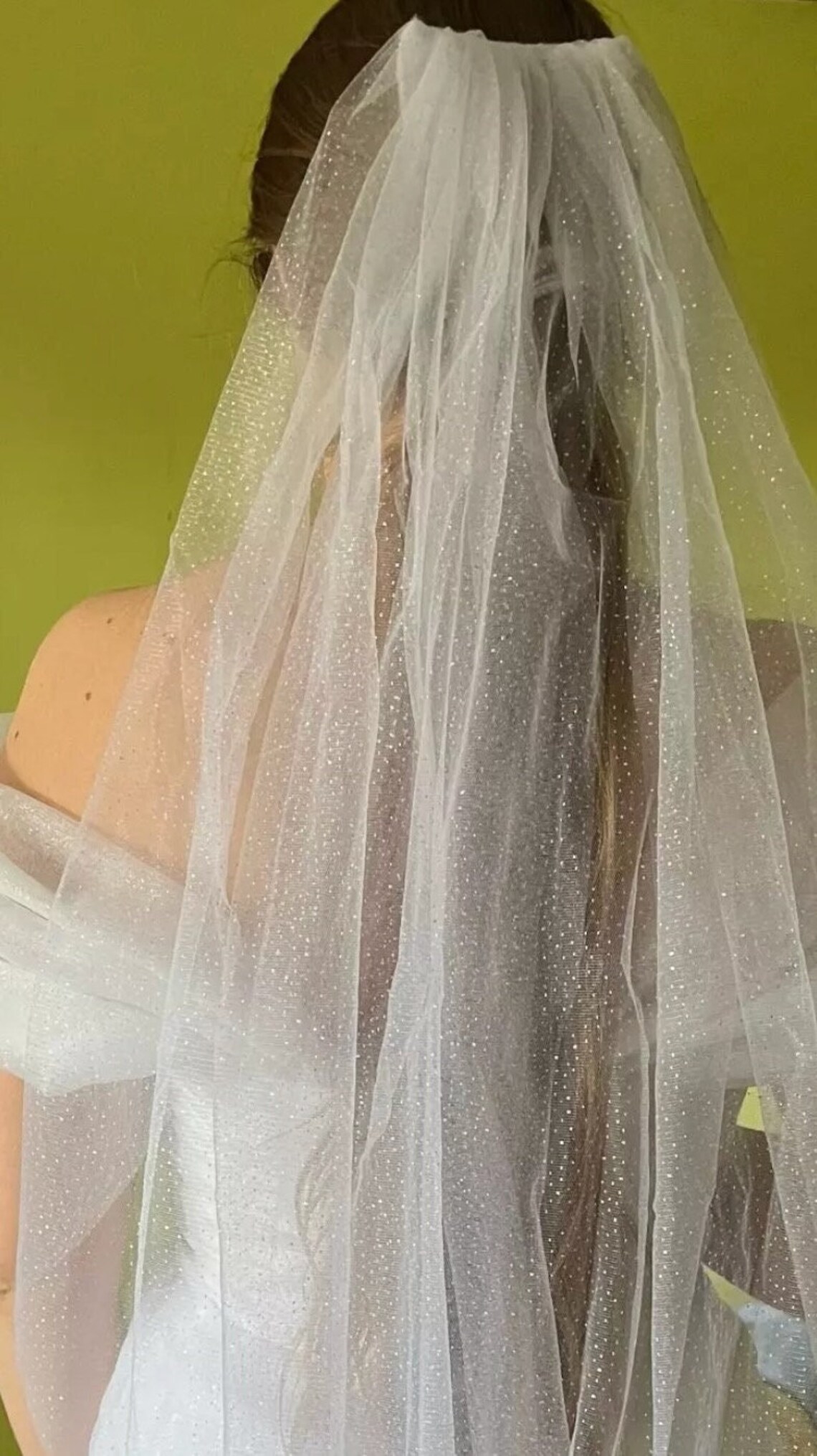 Glitter Veil Wedding Sparkling Veil With Comb Glitter Bridal - Etsy