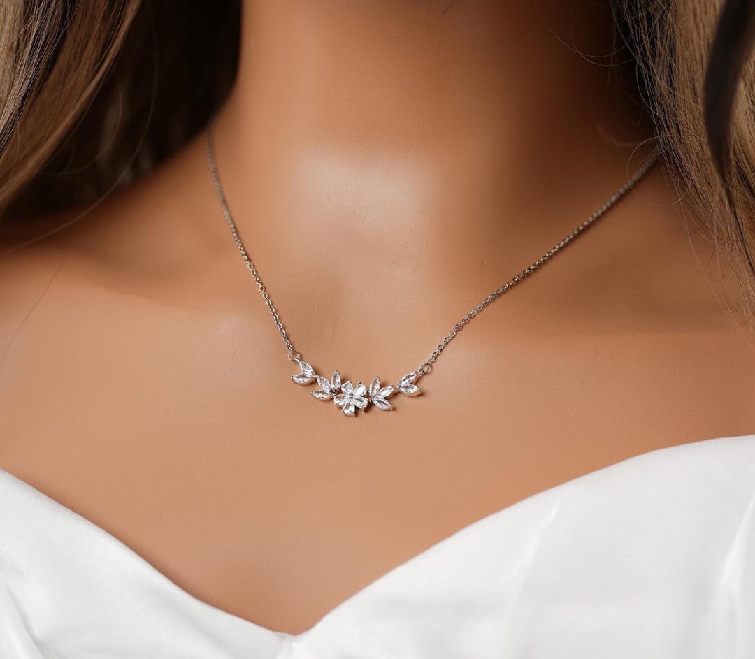 Bridal Necklace Set Silver Wedding Jewelry for Bride Silver Bridal ...