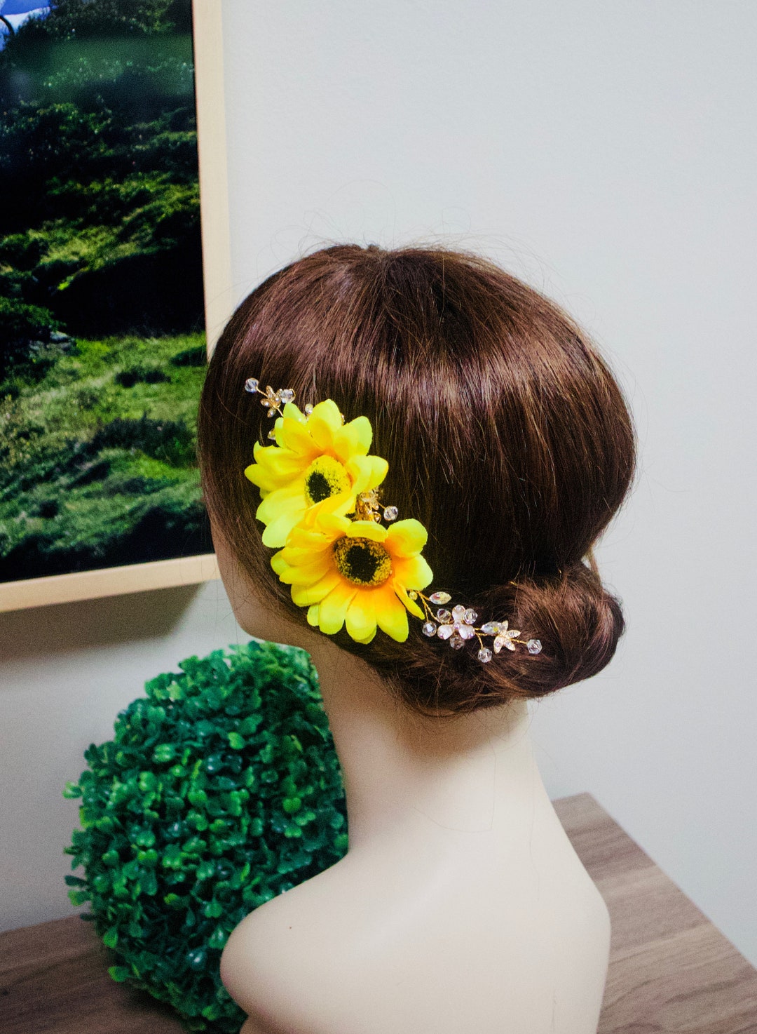 Sunflower Hair Comb Bridal Headpiece Sunflower Headband Sunflower ...