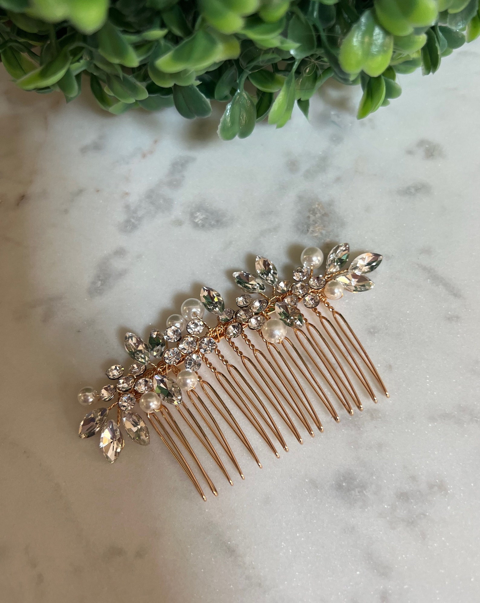 Pearl Wedding Hair Comb Floral Bridal Hair Accessory Pearl Etsy