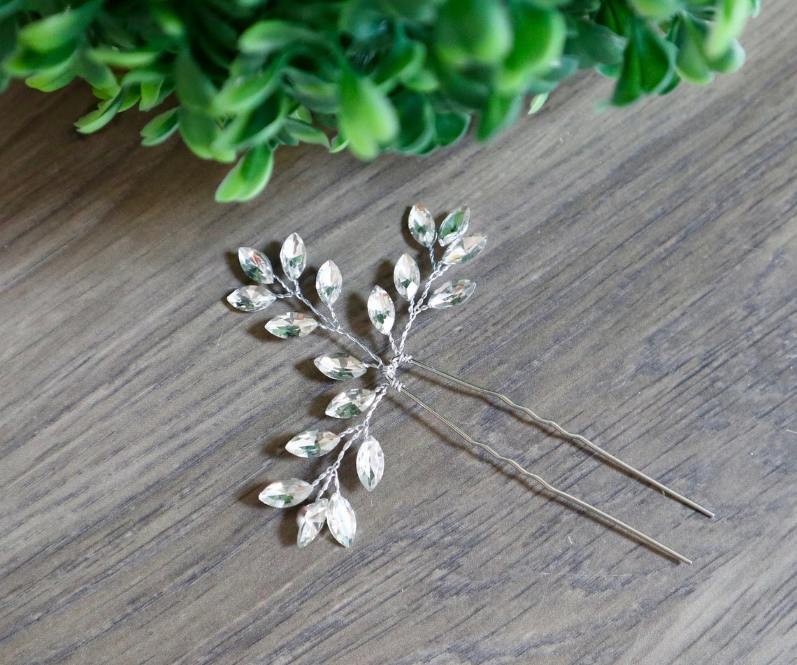 Crystal Hair Pins Bridal Hair Accessories Wedding Hair - Etsy