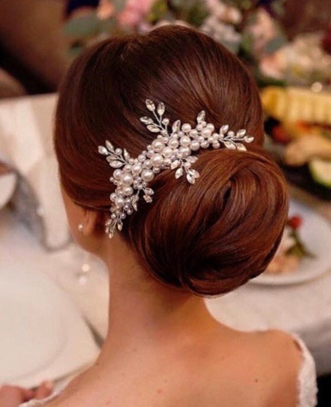 Bridal Hair Comb Wedding Comb Rhinestones Pearl Bridal Comb Pearl Comb ...