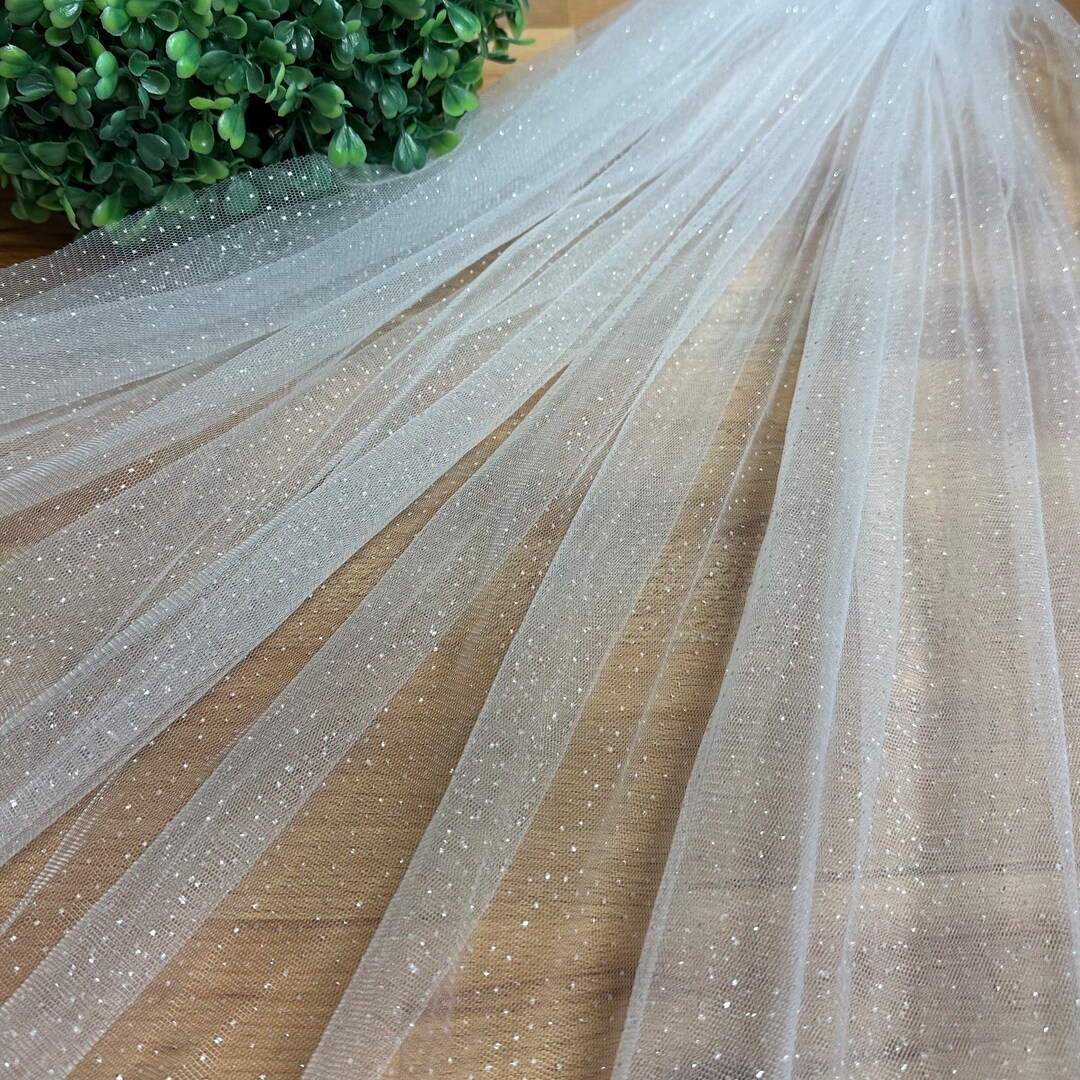 Glitter Veil With Blusher Sparkling Veil Glitter Bridal Veil Cathedral ...