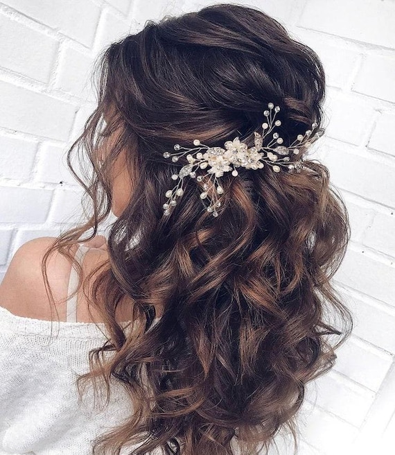 Crystal Wedding Hair Comb Pearl Bridal Hair Comb Bridal Hair Accessories Pearl Hair Comb Bridal Hair Piece Wedding Hair Accessories
