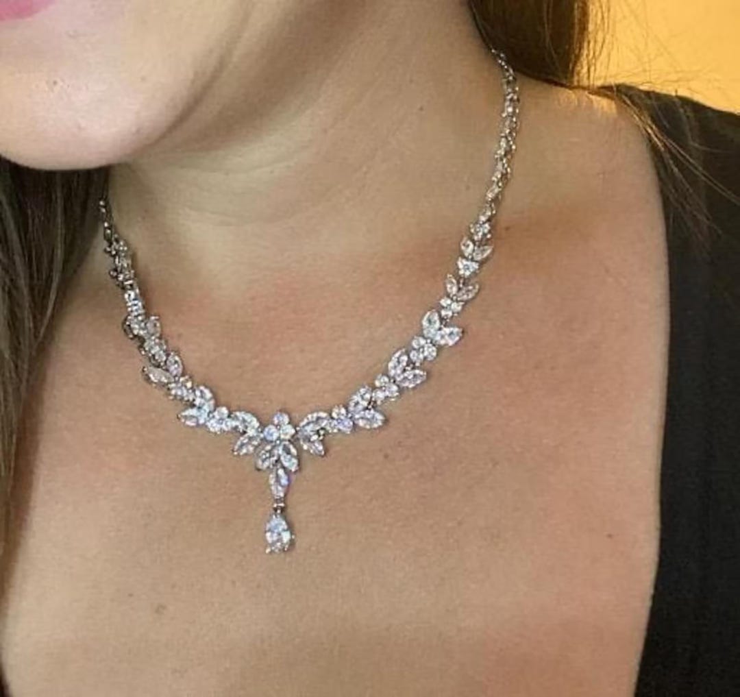 Bridal Jewelry Set Silver Wedding Jewelry Bridal Necklace Wedding ...