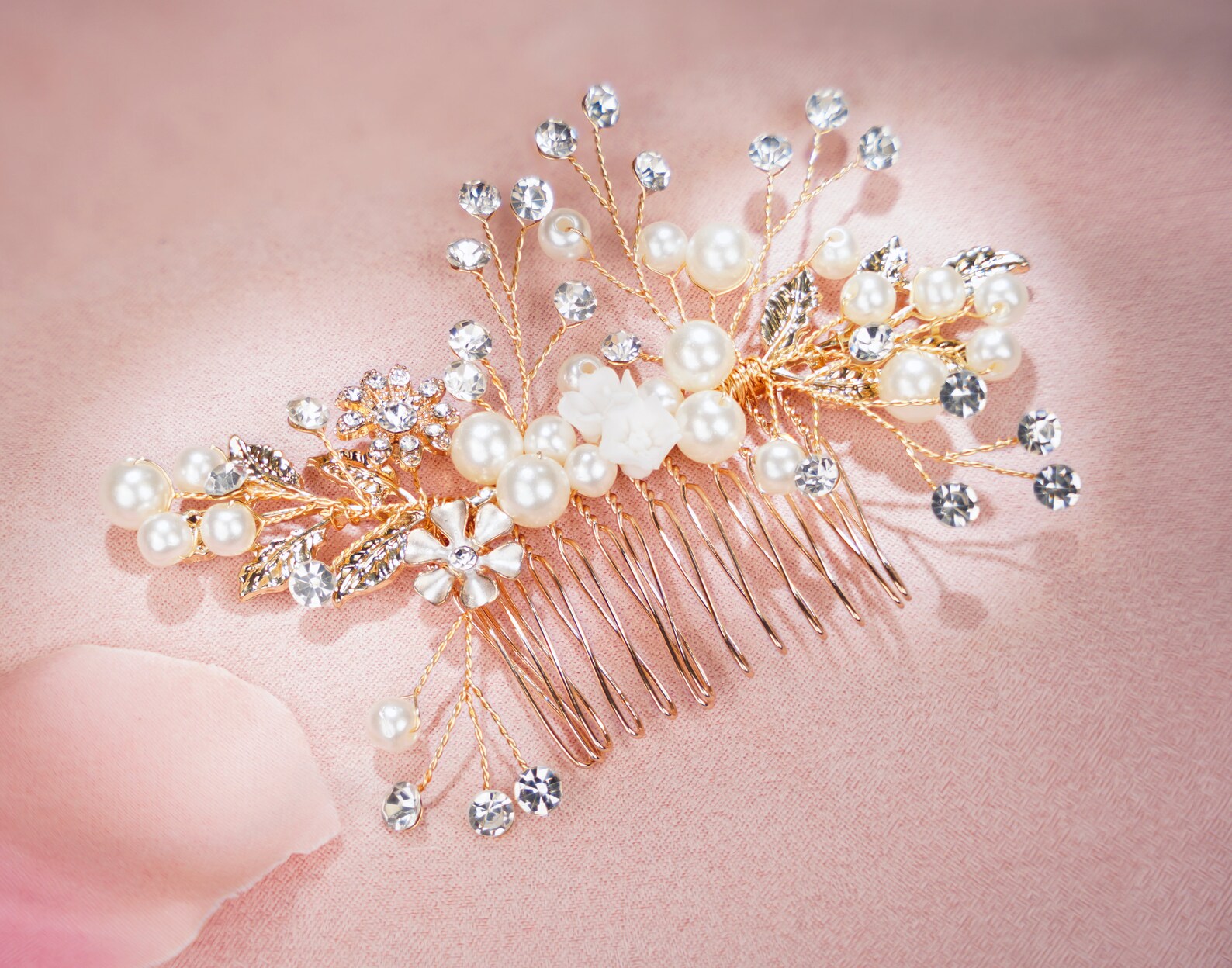 Crystal Bridal Hair Comb Pearl Wedding Hair Comb Bridal Comb - Etsy