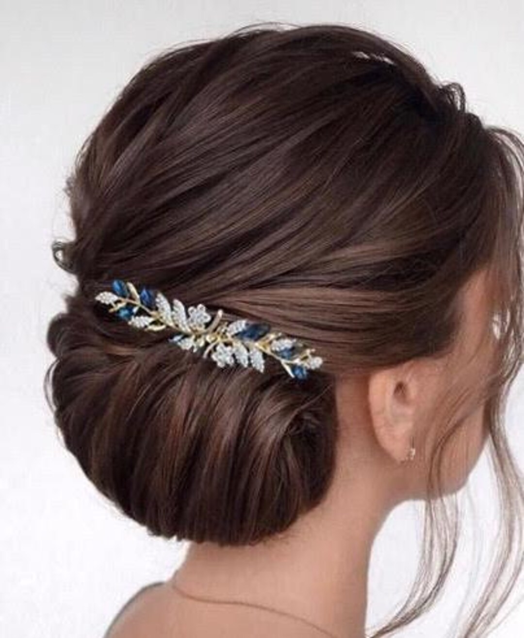 Sapphire Blue Hair Comb Floral Bridal Hair Accessories Sapphire Wedding ...