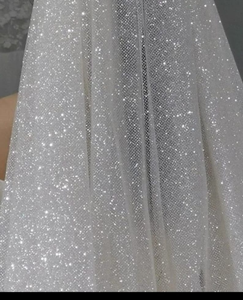 Glitter Veil Wedding Sparkling Veil With Comb Glitter Bridal - Etsy