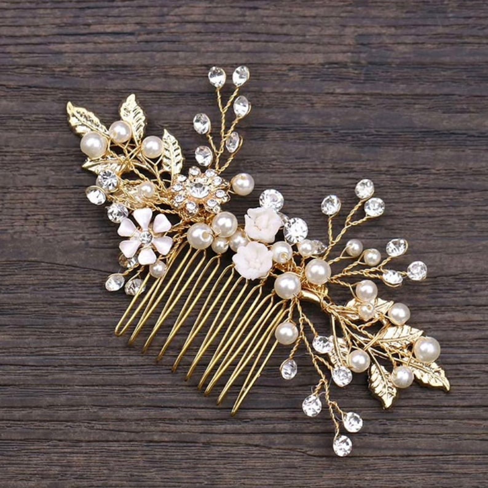 Crystal Bridal Hair Comb Pearl Wedding Hair Comb Bridal Comb - Etsy