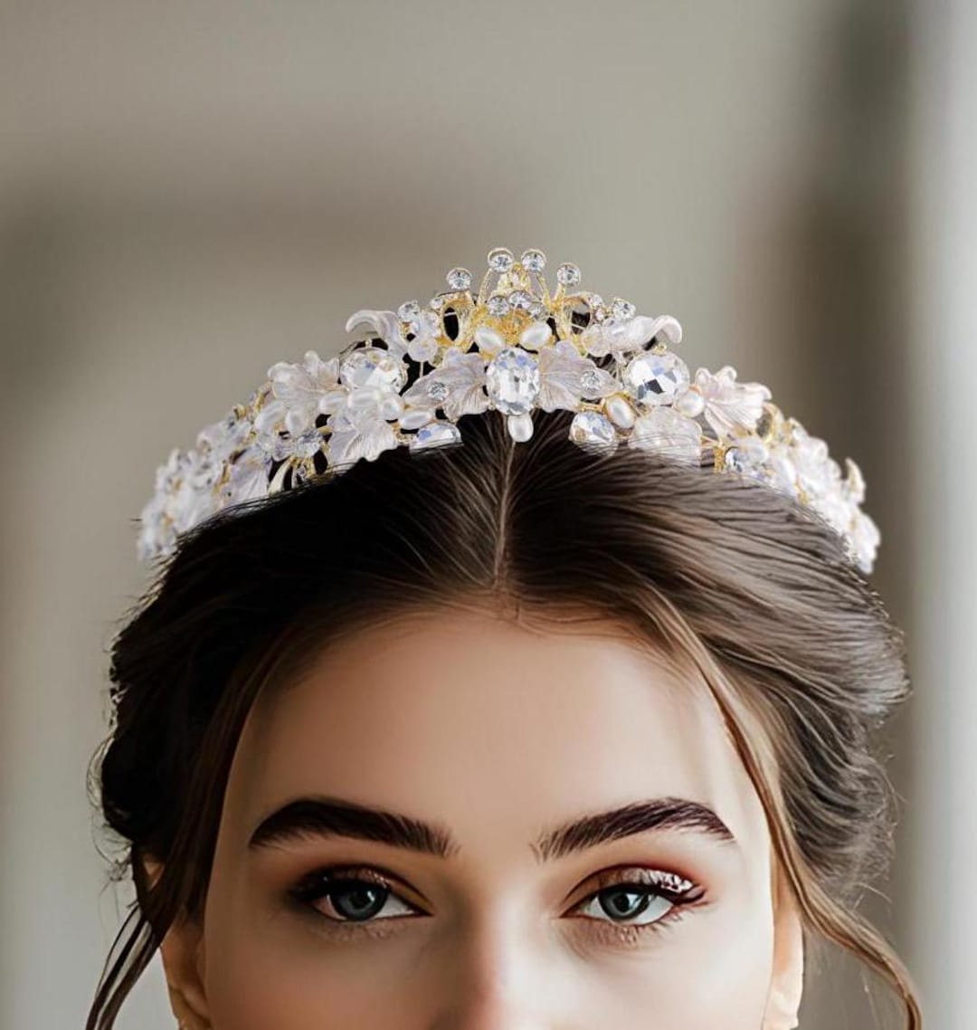 Bridal Tiara Floral Wedding Tiara Flower Bridal Crown Floral Wedding ...