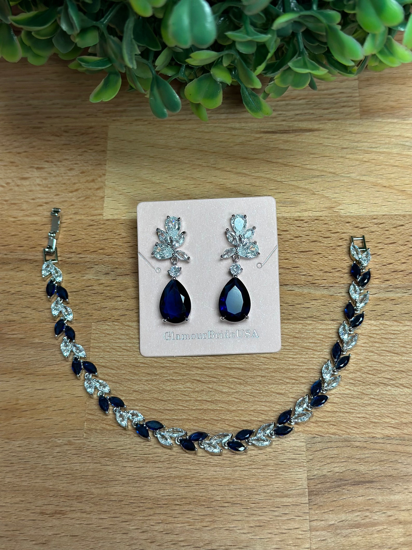 Blue Sapphire Hair Piece Crystal Hair Comb Floral Bridal Hair ...