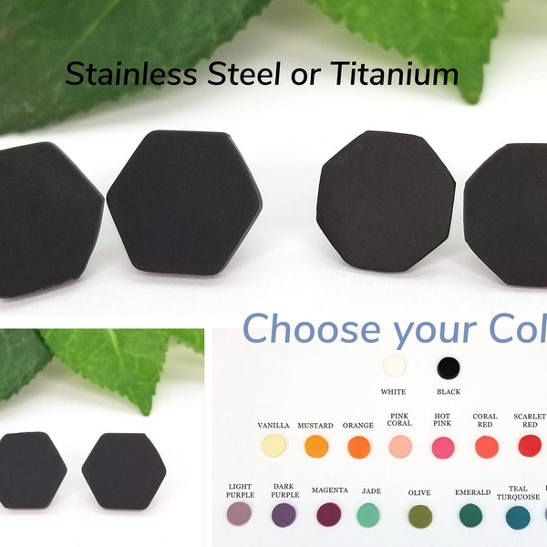 Hexagon Earrings - Etsy