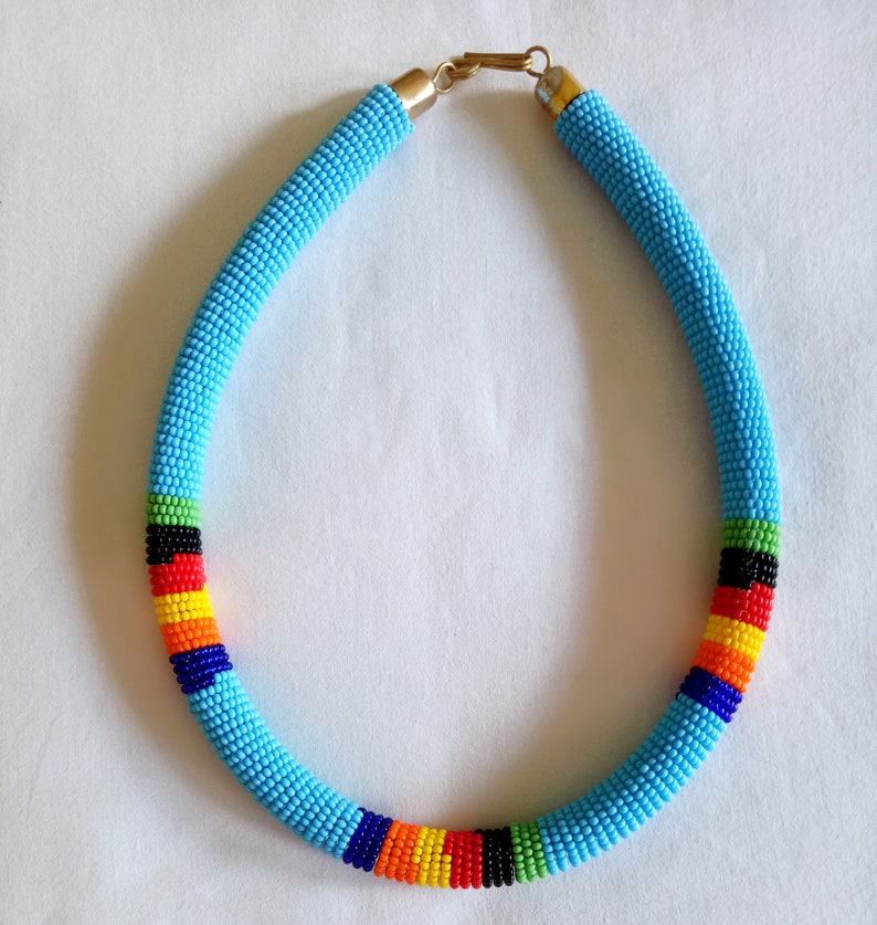 African Maasai Beaded Necklace Zulu Beaded Necklace Choker Etsy