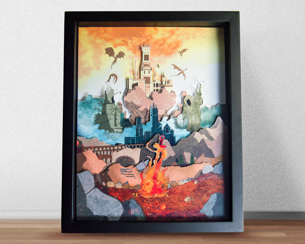 By the Bonfire Shadowbox Art | Etsy