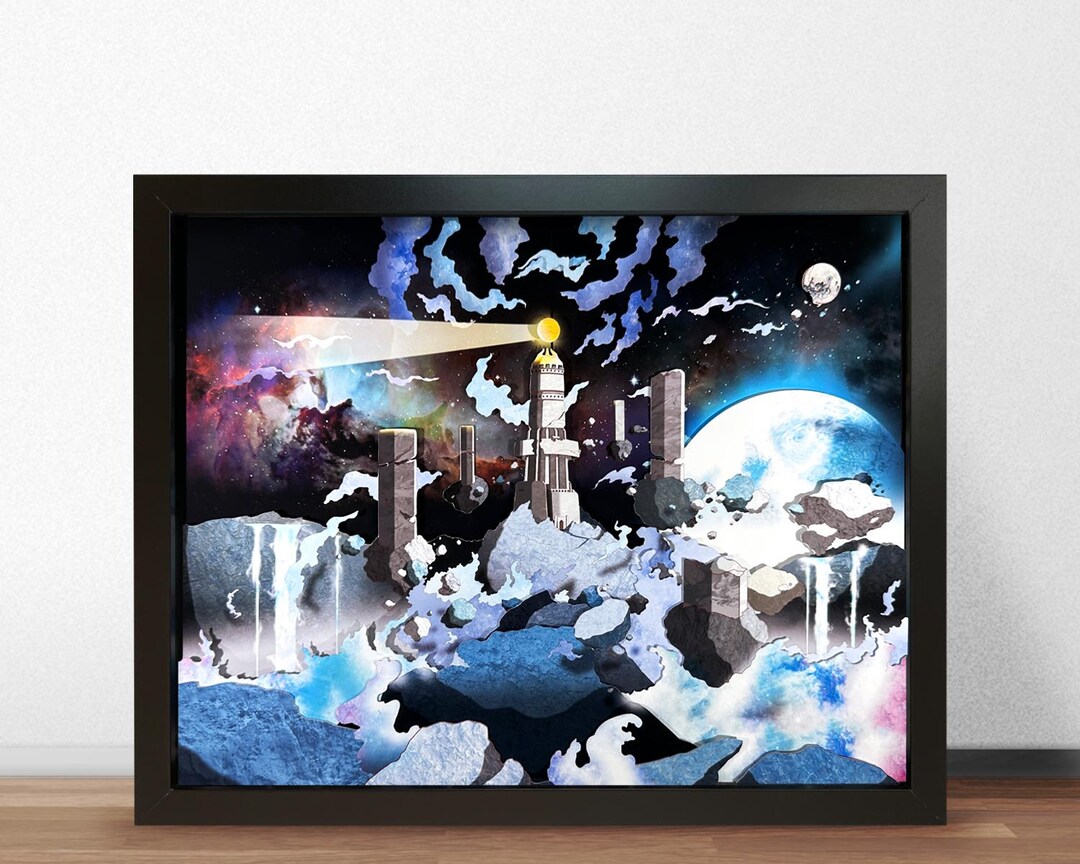 Galactic Lighthouse - Shadowbox Art - Etsy