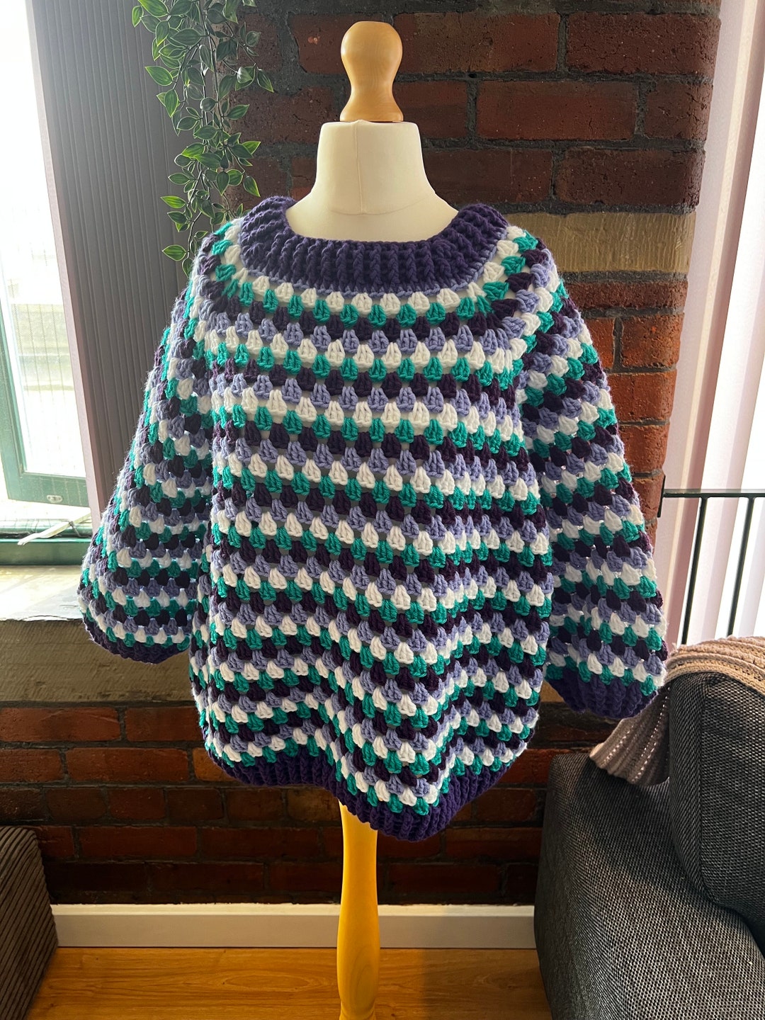 Oversized Chunky Crochet Jumper, Handmade Jumper, Crochet Jumper ...