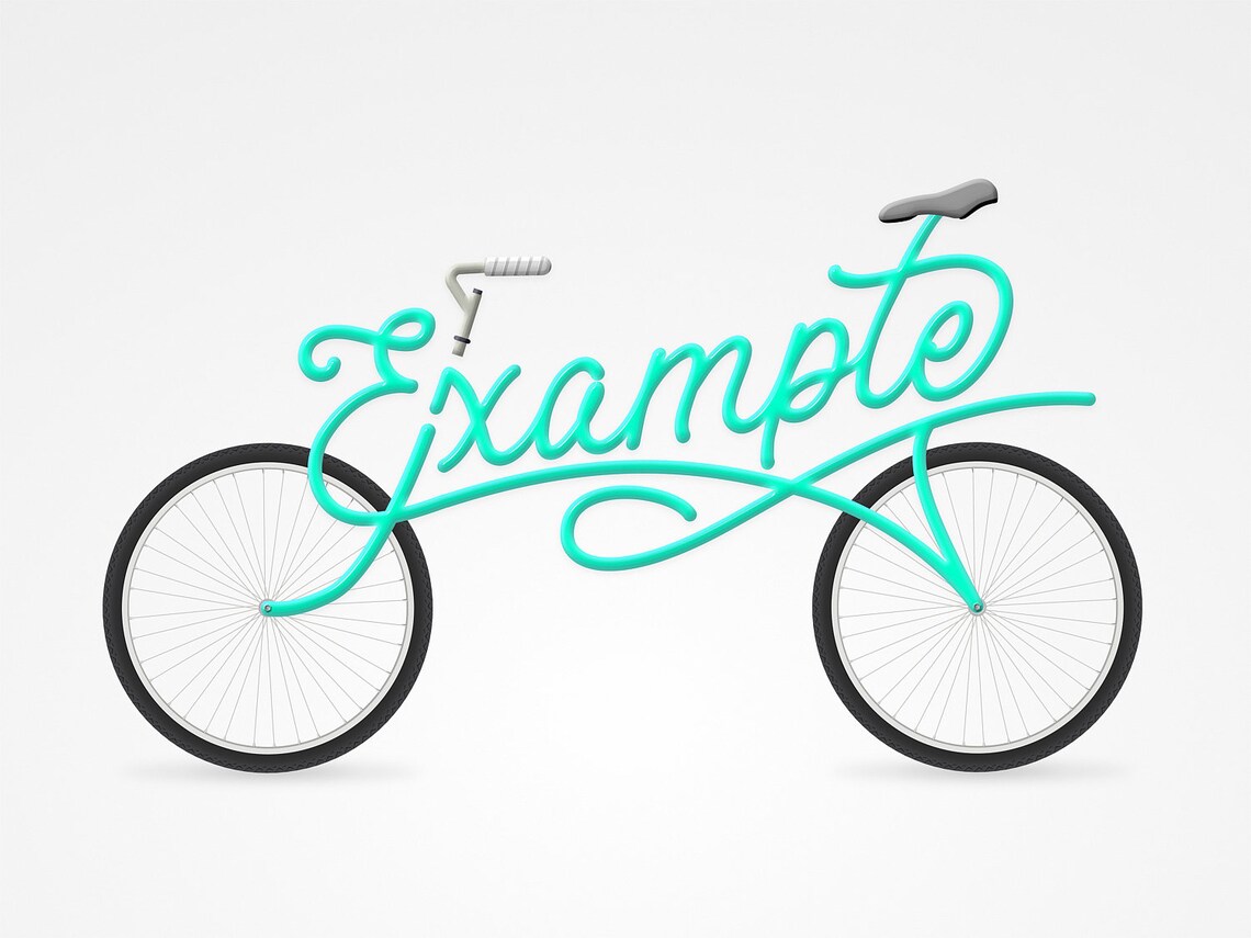 Your Name on A Bike - Custom Bicycle Illustration, Personalized ...